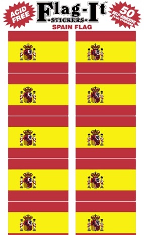 Spain Flag Stickers 50 Stickers per package - Flag-It Brand ...