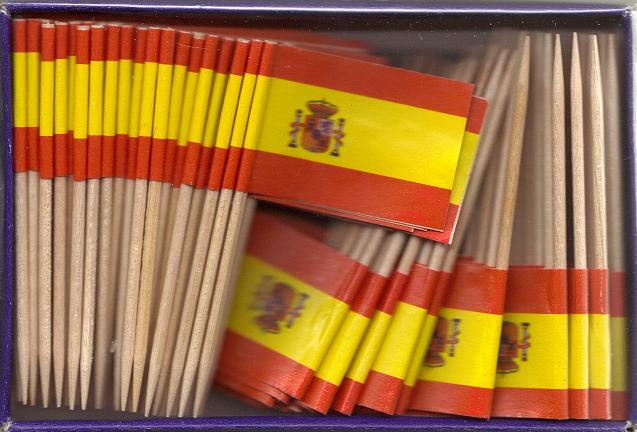 Spain discounted mini flag toothpicks, Spain inexpensive party cocktail ...