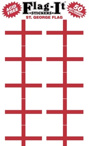 St. George Flag Stickers 50 Stickers per package - Flag-It Brand ...