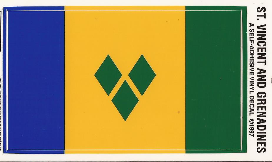 Made in USA St.Vincent and Grenadines 2 3/8" x 4" Flag Decal Stickers ...