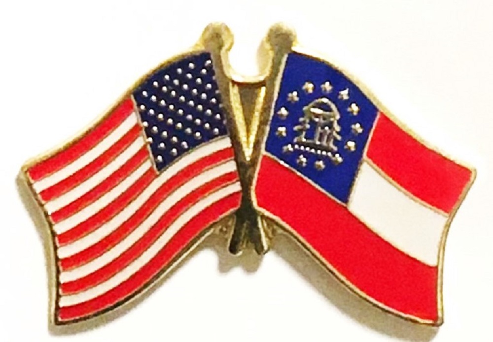State Flag Lapel Pins - Double Flag - Flag Lapel Pins
