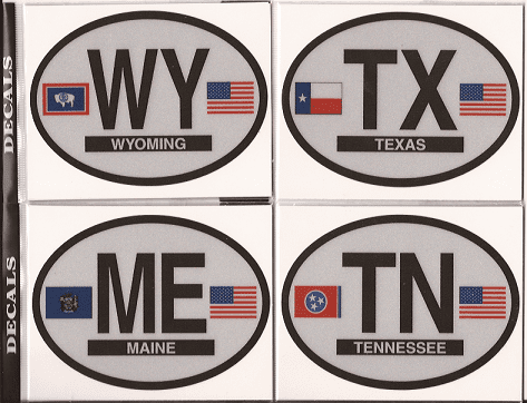 State Flag Flag It Oval Decal - Flag Decals & Stickers