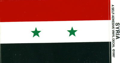Made in USA Syria 2 3/8" x 4" Flag Decal Stickers, Syria 2 3/8 inch x 4 ...