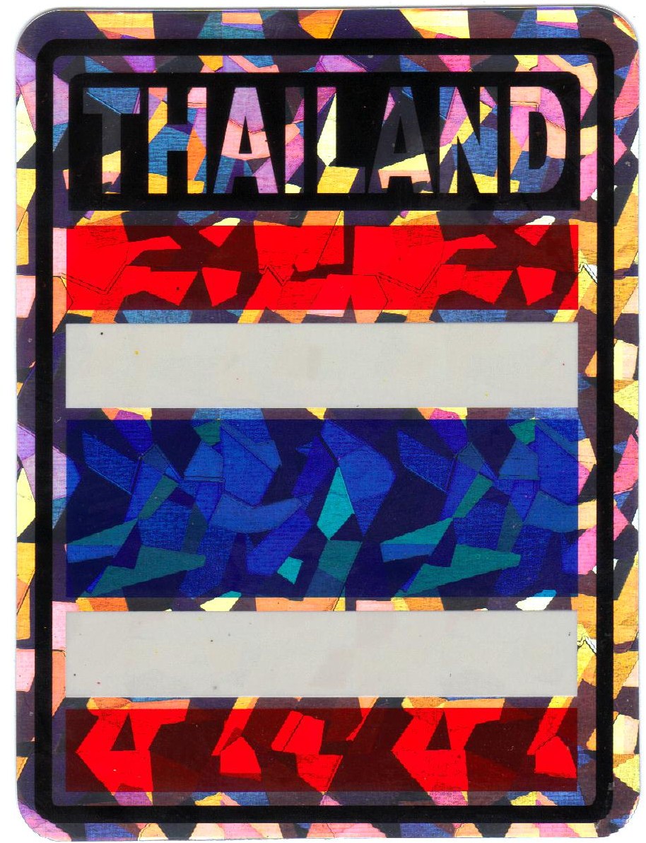 Cheap self-adhesive 3" x 4" reflective waterproof vinyl Thailand flag ...