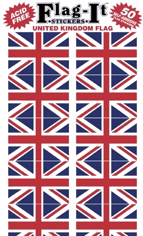 United Kingdom Flag stickers 50 Stickers per package - Flag-It Brand ...