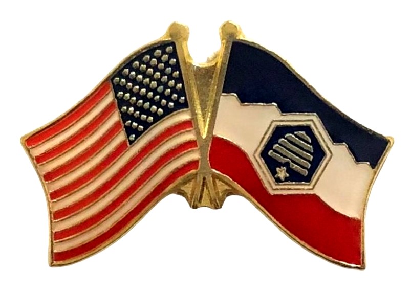 Utah Single Beehive Crossed Double Wavy Flag Lapel Pins, Utah Cheap ...