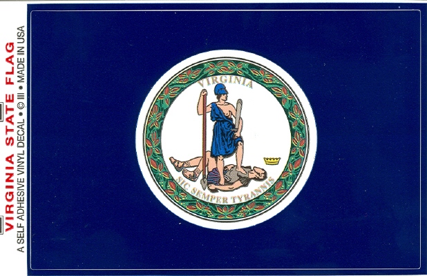Made in USA Virginia 3.5" x 5" Flag Decal Stickers,Virginia 3.5 inch x ...