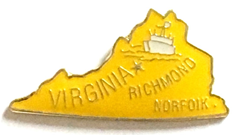 Virginia Map Lapel Pin - Virginia
