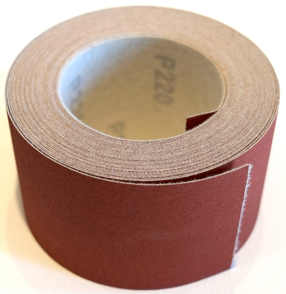 Red 3" by 10 Yds Hook & Loop Sandpaper Roll, 120 Grit.