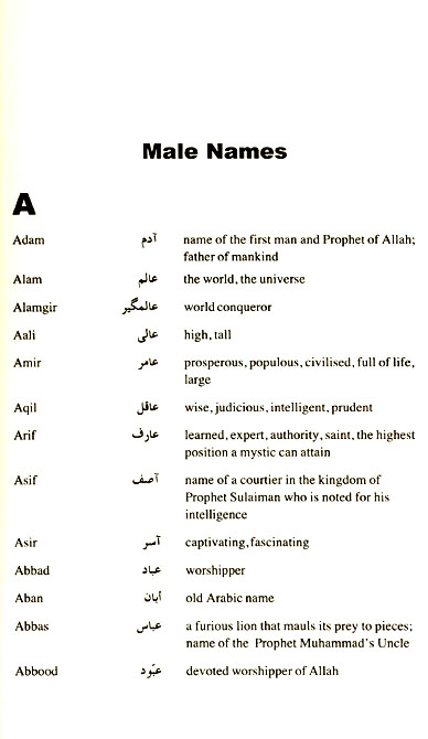 A Dictionary of Muslim Names (Prof. S. A. Rahman)