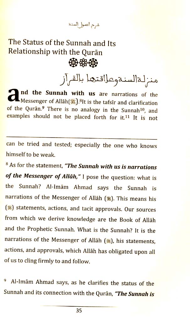 An Explanation of Imam Ahmad's Foundations of the Sunnah (Shaykh Dr ...