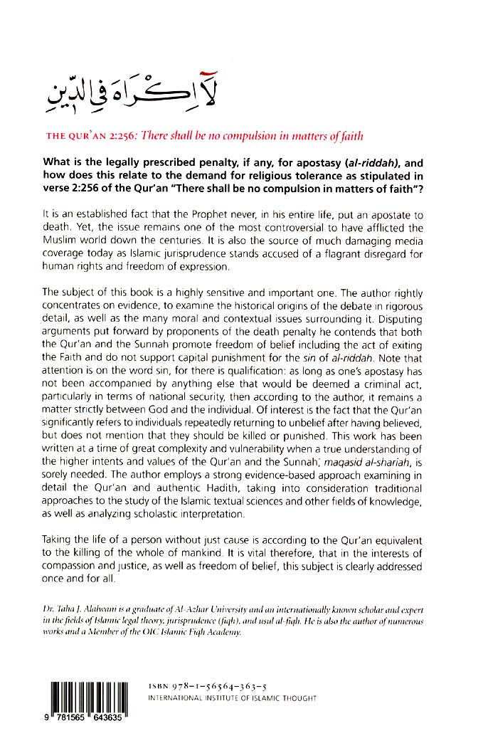 Apostasy in Islam : A Historical and Scriptural Analysis (Taha Jabir Al ...
