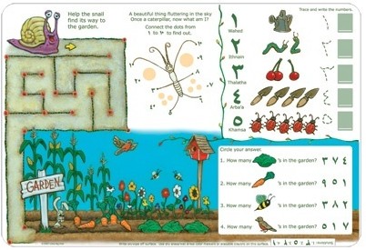 Arabic Numbers Activity Placemat (Write On and Wipe Off) Table Mat