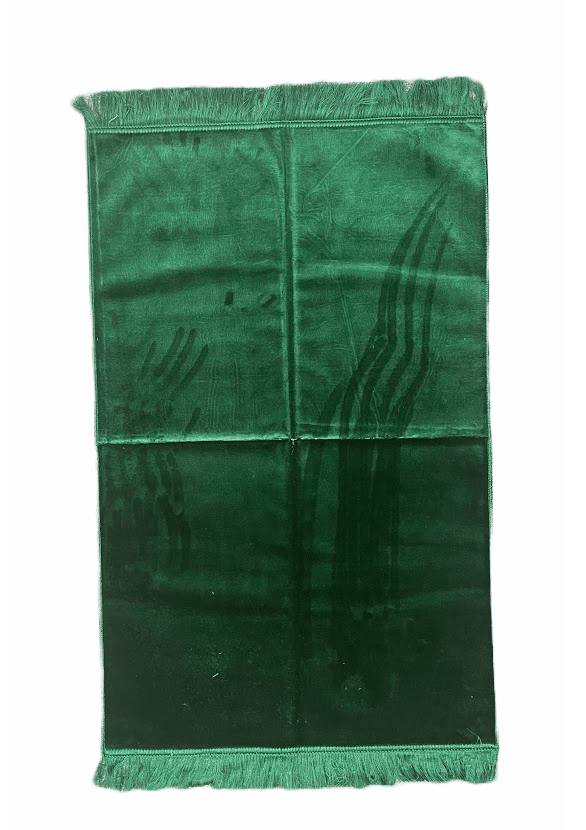 Dark Green Solid Color Prayer Rug (27" x 44", excluding tassels)