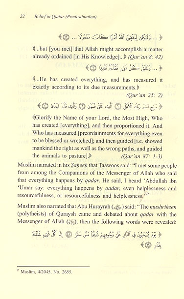 Divine Will and Predestination In the Light of the Qur'an and Sunnah ...