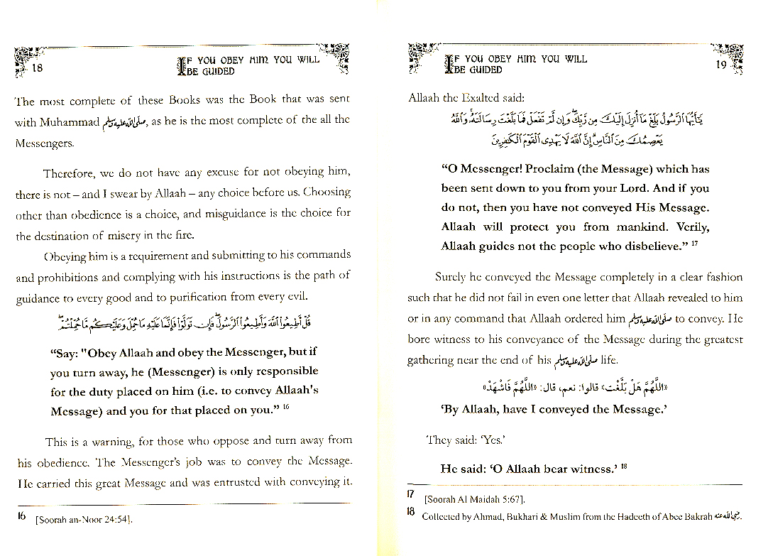 If You Obey Him; You Will Be Guided (Shaykh Rabee' bin Hadee 'Umayr al ...