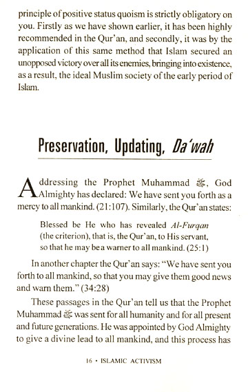 Islamic Activism (dawah booklet) Maulana Wahiduddin Khan