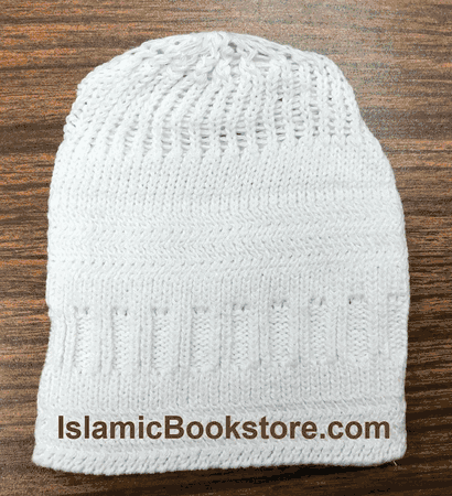 Jumbo Stretchable White Double-Knit Kufi Cap