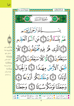 Juz Amma in Tajweed Large Font Format (8 Lines Per Page) Part 30 of Quran