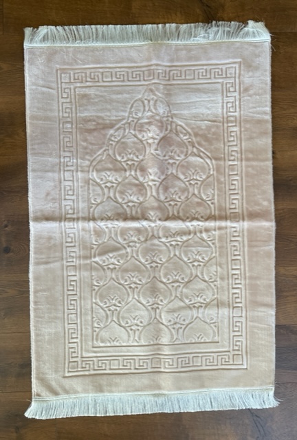 Light Pink Plush Velvet Islamic Prayer Rug (with Quality Synthetic ...