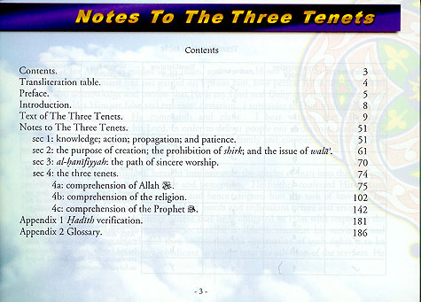 Notes to the Three Tenets