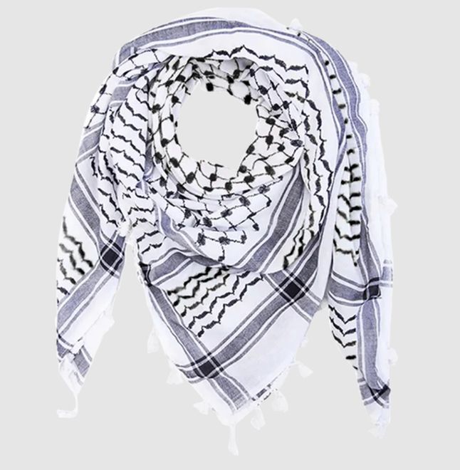 Palestinian Black and White Kufiya Scarf (Made in Nablus Palestine ...