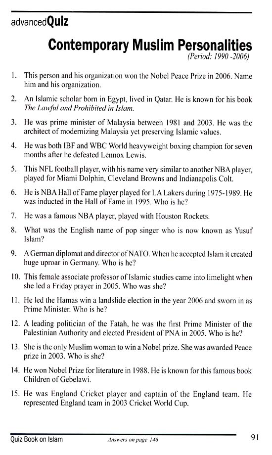 Quiz Book on Islam for all Levels of Expertise (Husain A. Nuri)