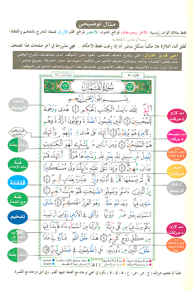 Quran Tajweed - Qaloon Reading - Large Size 7" x 9" (Mushaf al-Tajweed ...