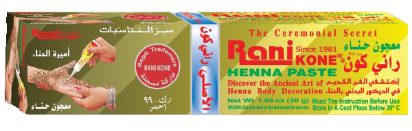 Rani Kone Henna Body Decoration Paste Reddish (RK-99)