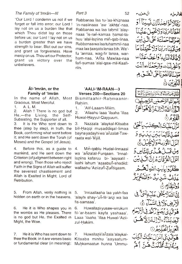 Roman Transliteration of the Holy Qur'an (Indian Print in 2-Color) Y. Ali