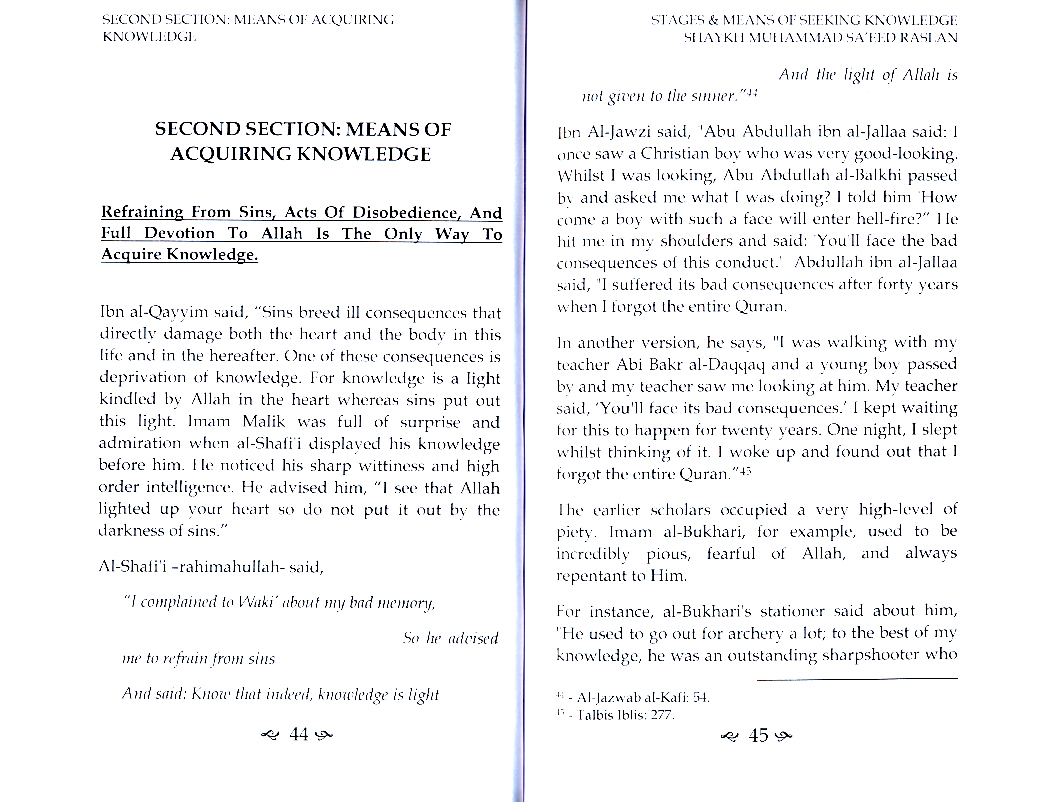 Stages and Means of Seeking Knowledge (Shaykh Muhammad Raslaan)