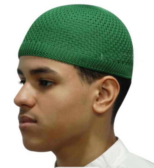 Stretchable Green Double-Knit Kufi Cap
