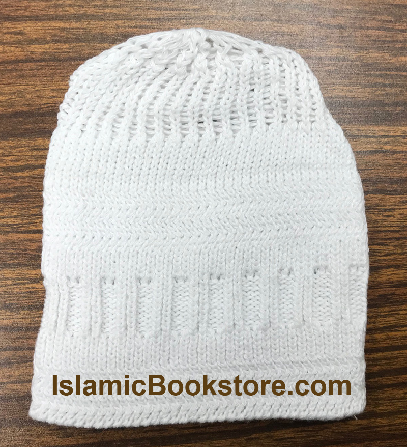 Stretchable White Double-Knit Kufi Cap
