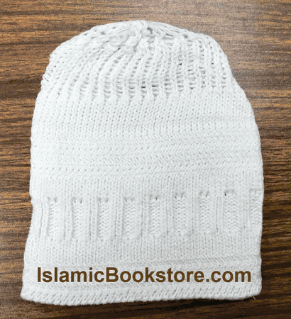 Stretchable White Double-Knit Kufi Cap