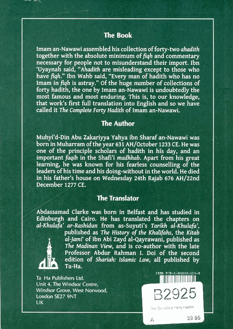 The Complete Forty Hadith : Revised Edition with the Arabic Texts (Imam ...