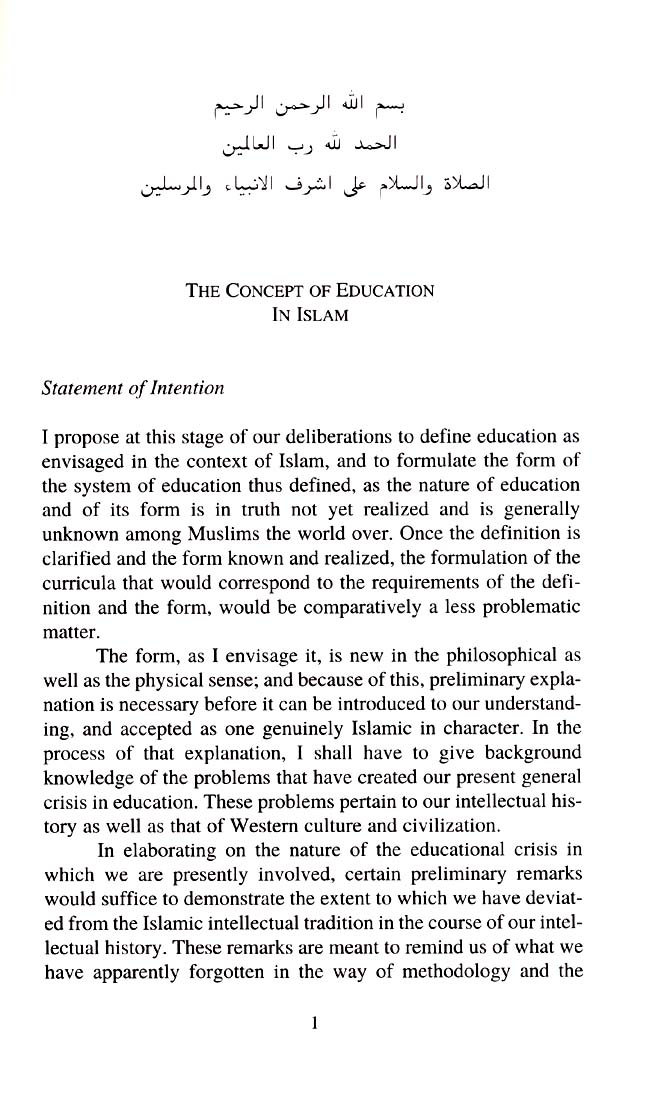 The Concept of Education in Islam : A Framework for an Islamic Philosophy of Education (Syed ...
