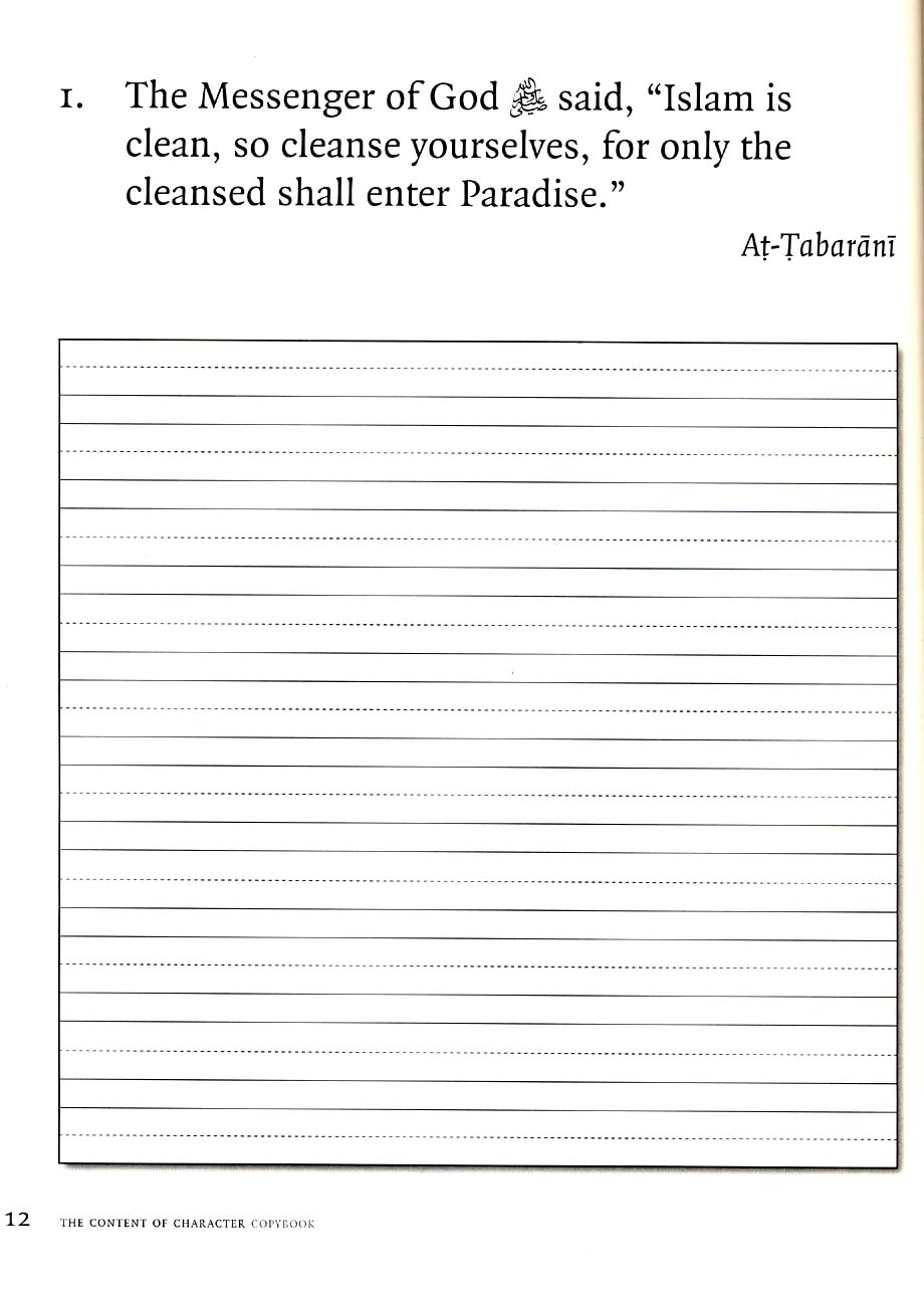 The Content of Character Copybook : Arabic Handwriting Workbook of ...