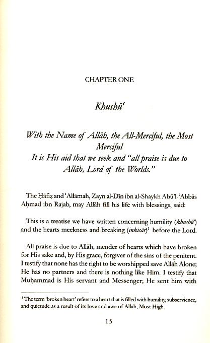 The Humility in Prayer (Ibn Rajab al-Hanbali)