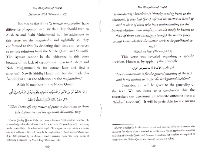 The Obligation of Taqlid