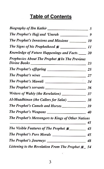 Table Of Contents The Prophet
