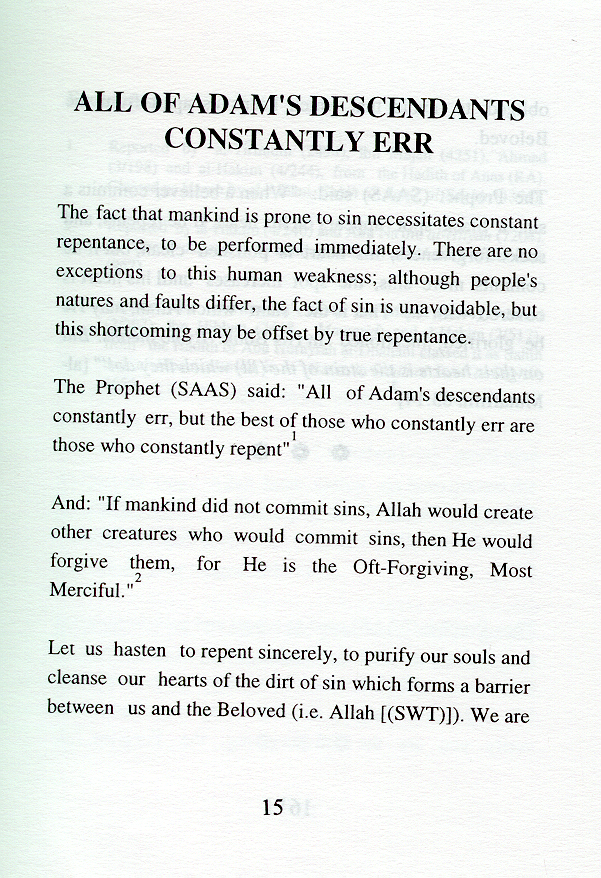 True Repentance in Light of the Noble Qur'an and Sound Hadith