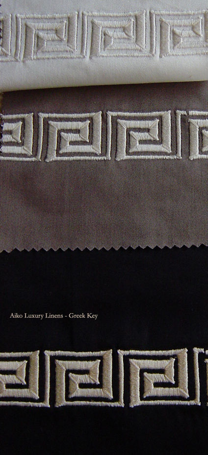 Greek Key Bedding Sheets Set | Aiko Luxury Linens