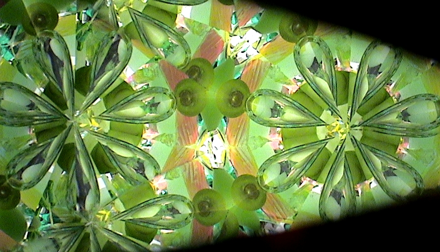Handcrafted Green Stained Glass Kaleidoscope, "Margarita "By Artist Sue ...