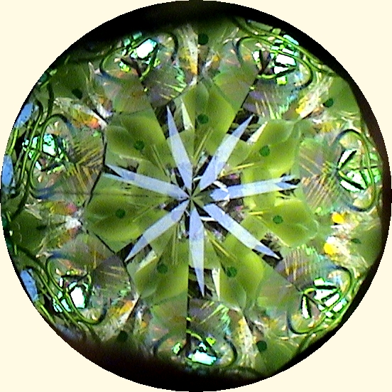 Handcrafted Green Stained Glass Kaleidoscope, "Margarita "By Artist Sue ...