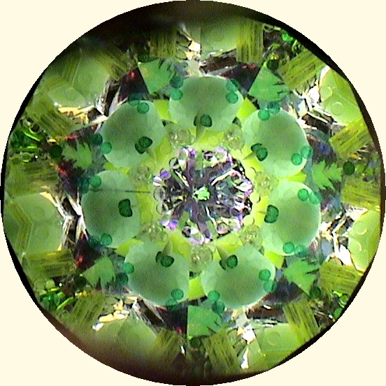 Handcrafted Green Stained Glass Kaleidoscope, "Margarita "By Artist Sue ...