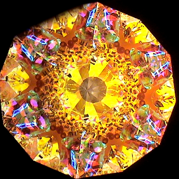 Handmade Stained Glass Kaleidoscopes "Sea Salt and Caramel" By Sue Rioux.