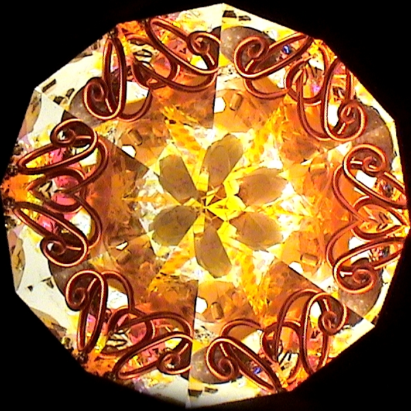 Handmade Stained Glass Kaleidoscopes "Sea Salt and Caramel" By Sue Rioux.