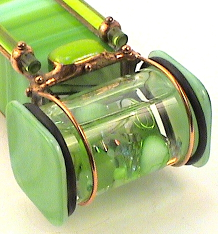 Stained Glass Kaleidoscope, "Peridot" 2020 By Artist Sue Rioux.