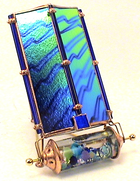 Stained Glass Kaleidoscopes, "Heat Lightning" #2017-2 by Sue Rioux.