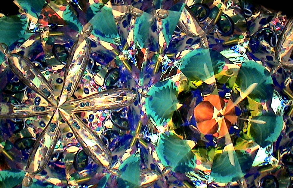 Stained Glass Kaleidoscopes, "Heat Lightning" #2017-2 by Sue Rioux.